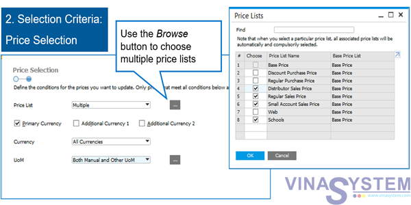 Updating Price Lists In Sap Business One Updating Price Lists Overview
